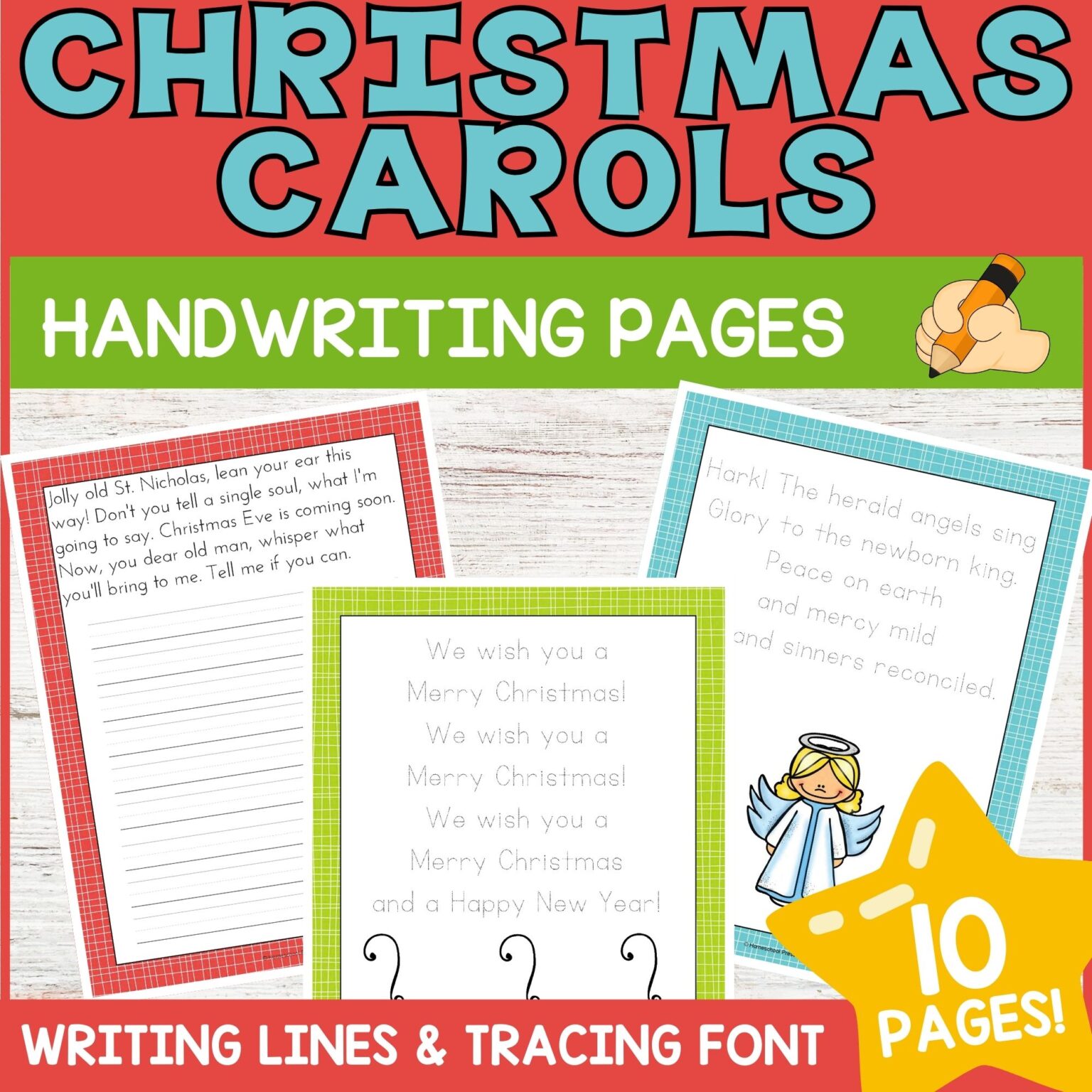 Christmas Carols Handwriting Practice – Homeschool Preschool Shop