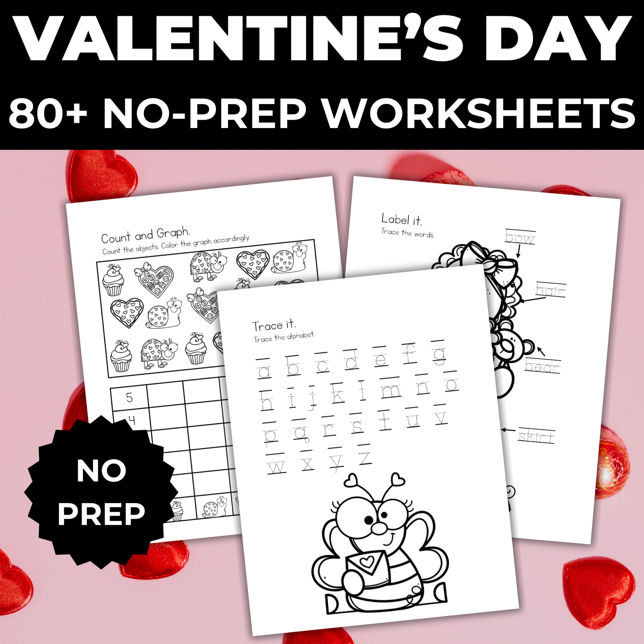 Valentine Preschool No-Prep Worksheets – 80-Page Learning Pack ...