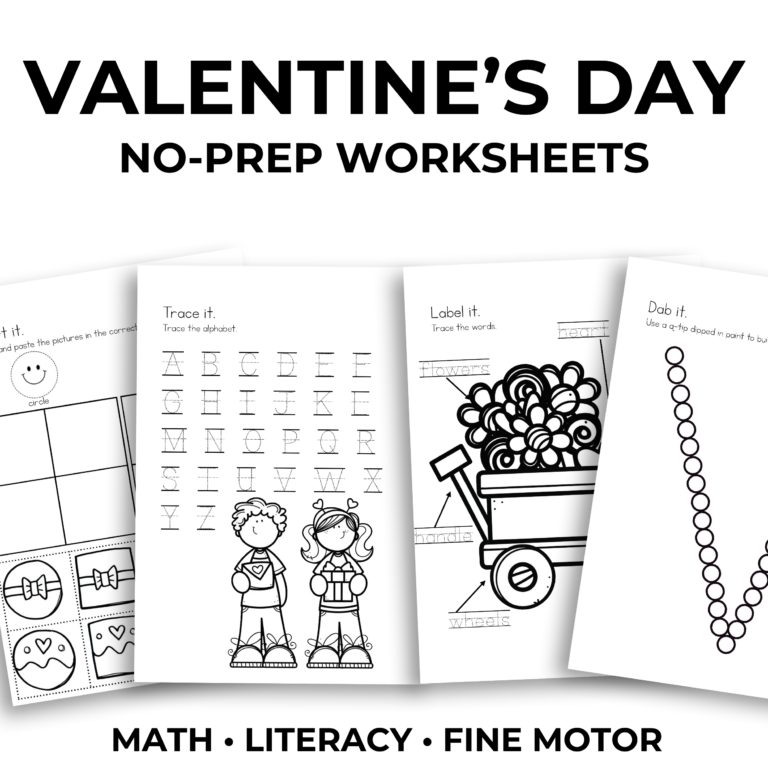 Valentine Preschool No-Prep Worksheets – 80-Page Learning Pack ...