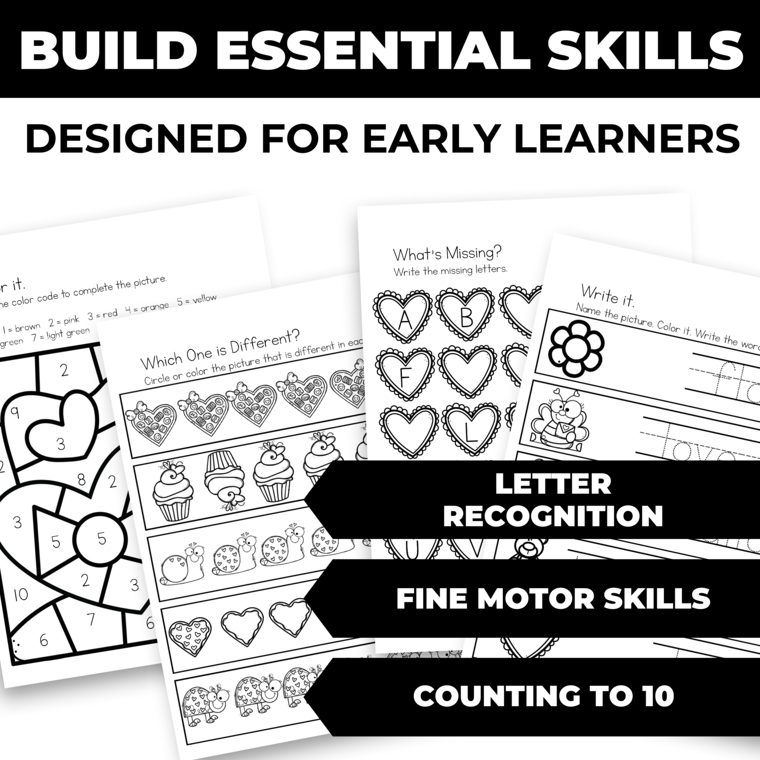 Valentine Preschool No-Prep Worksheets – 80-Page Learning Pack ...