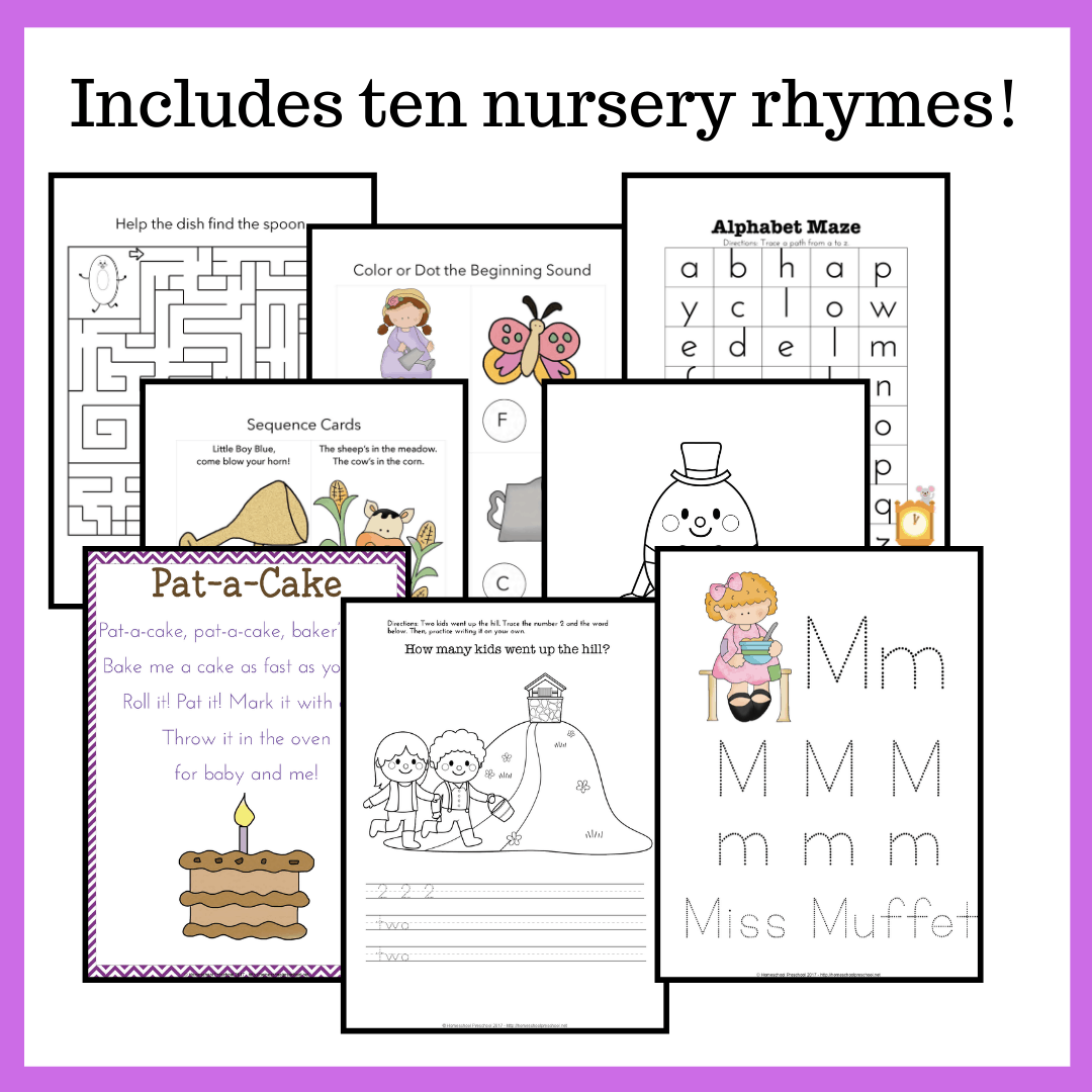 Printable Nursery Rhyme Activities