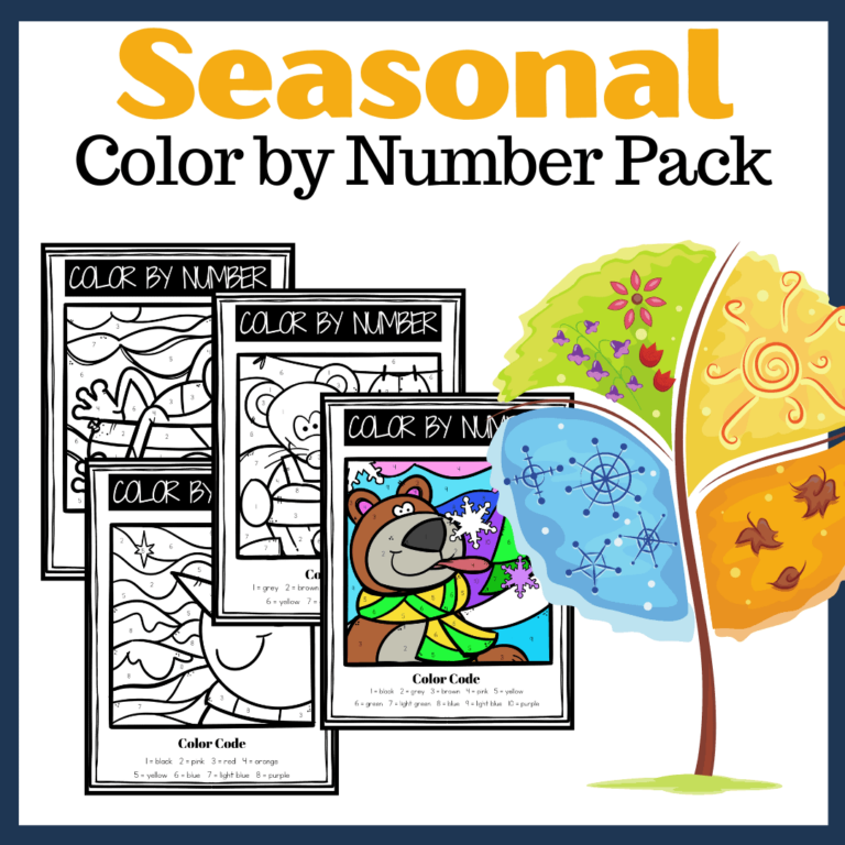 Four Seasons Color By Number Worksheets – Homeschool Preschool Shop