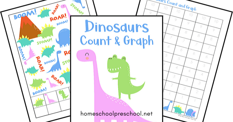 Dinosaur Count and Graph – Homeschool Preschool Shop