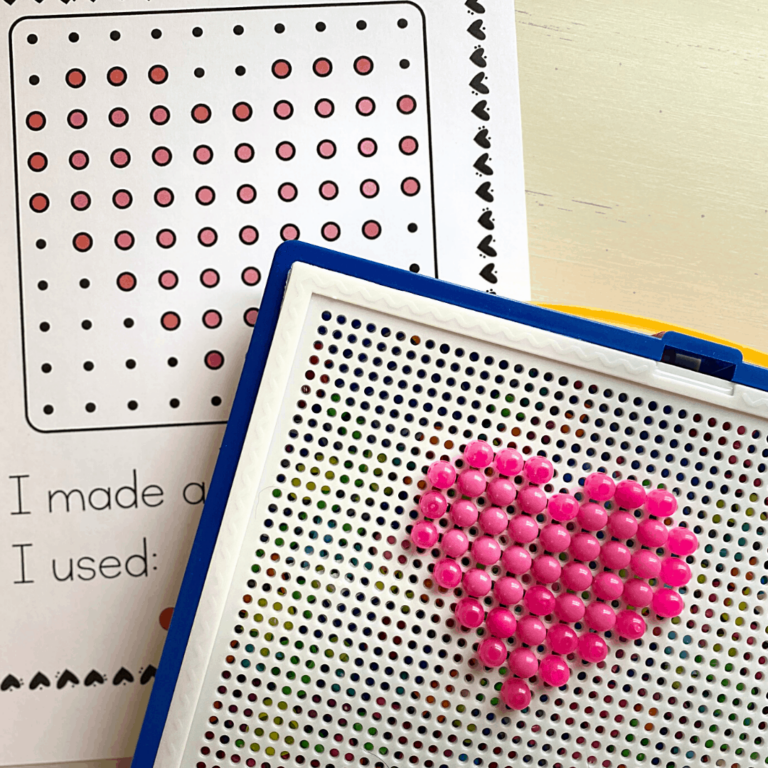 Valentine Geoboard Challenges – Homeschool Preschool Shop