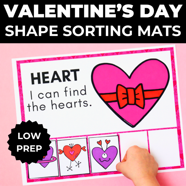 Valentine’s Day Shape Sorting Printable – Homeschool Preschool Shop