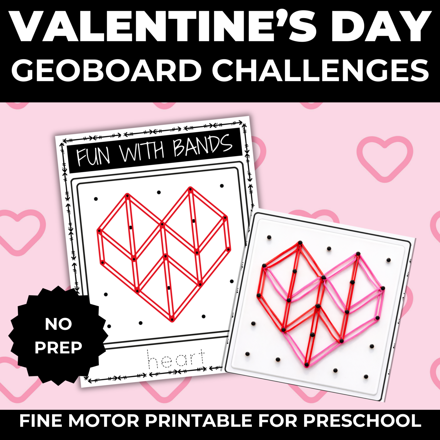Valentine Geoboard Challenges – Homeschool Preschool Shop