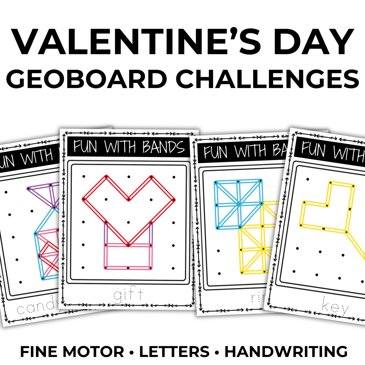 Valentine Geoboard Challenges – Homeschool Preschool Shop