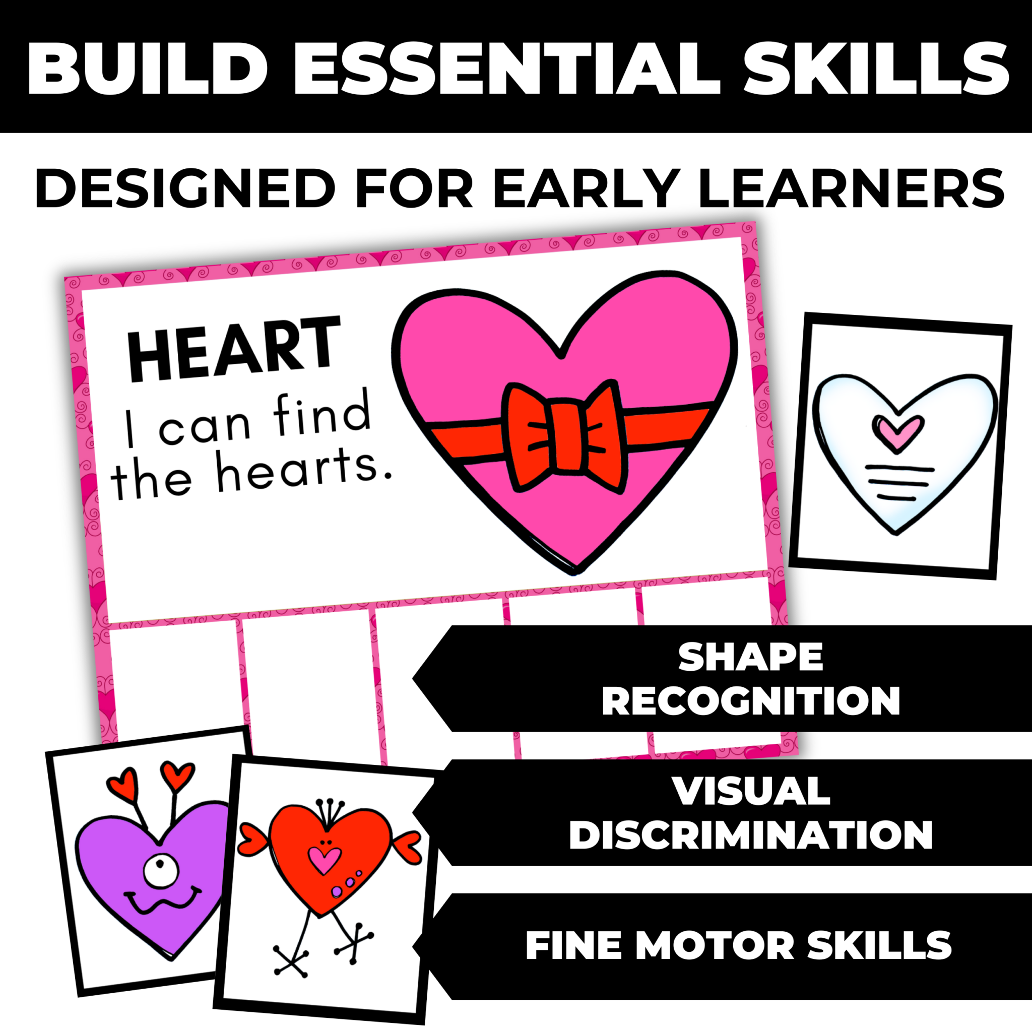 Valentine’s Day Shape Sorting Printable – Homeschool Preschool Shop