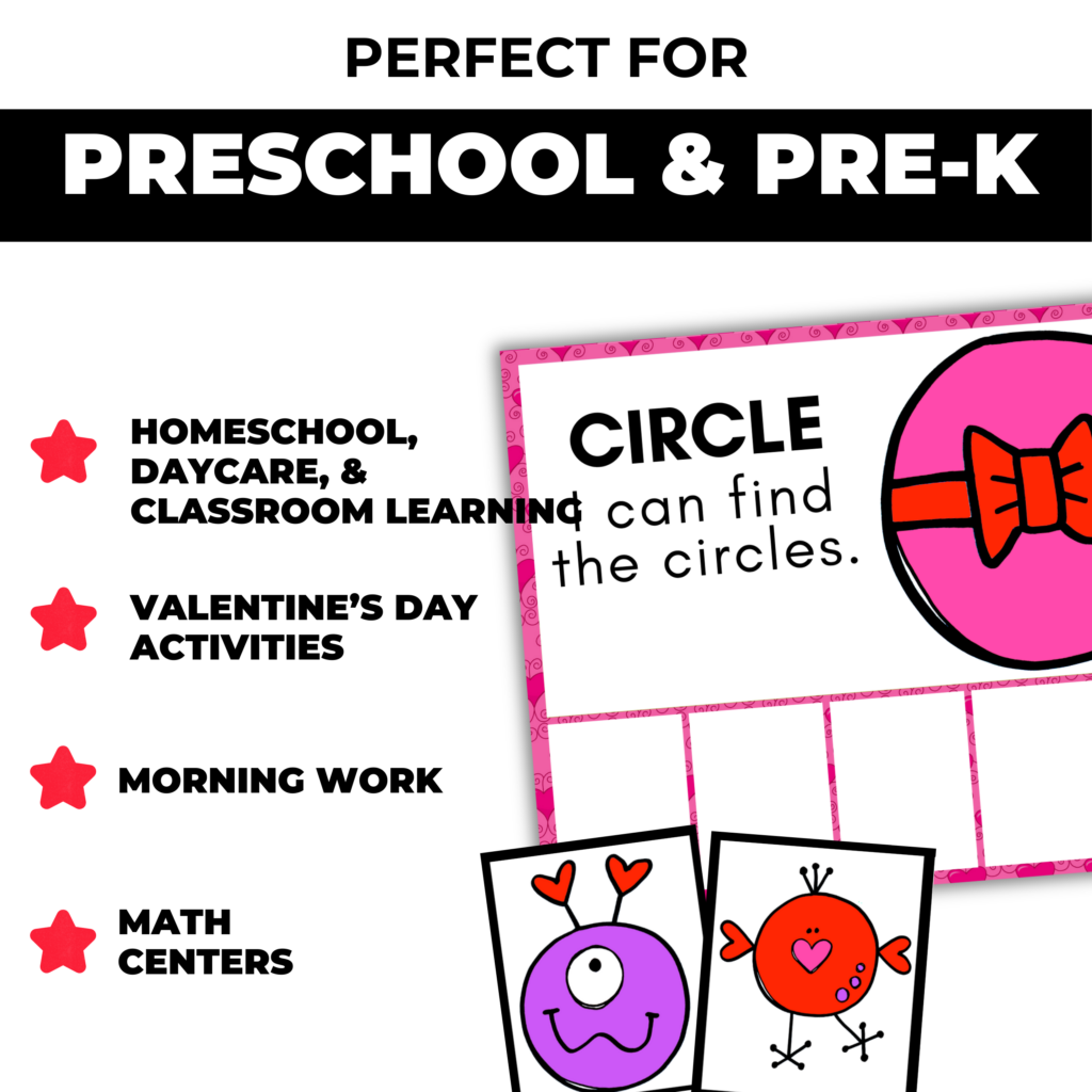 Valentine’s Day Shape Sorting Printable – Homeschool Preschool Shop