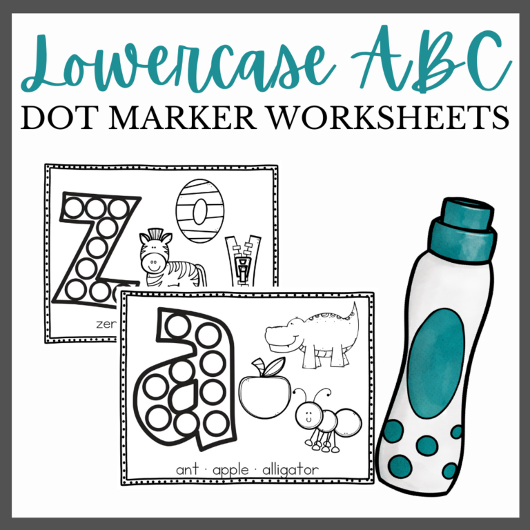 Lowercase Alphabet Dot Marker Worksheets – Homeschool Preschool Shop
