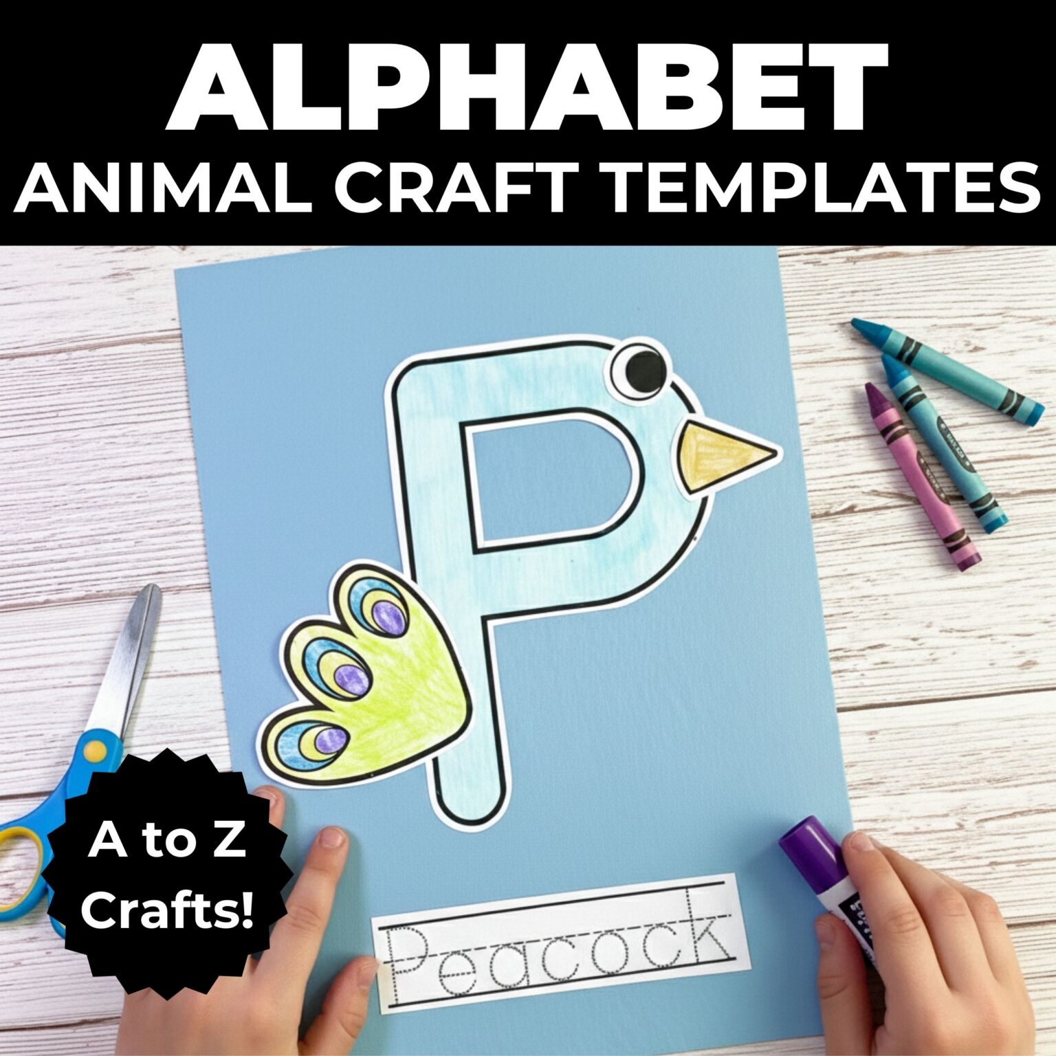 Letter Animals Alphabet Printable Crafts (A–Z) – Homeschool Preschool Shop