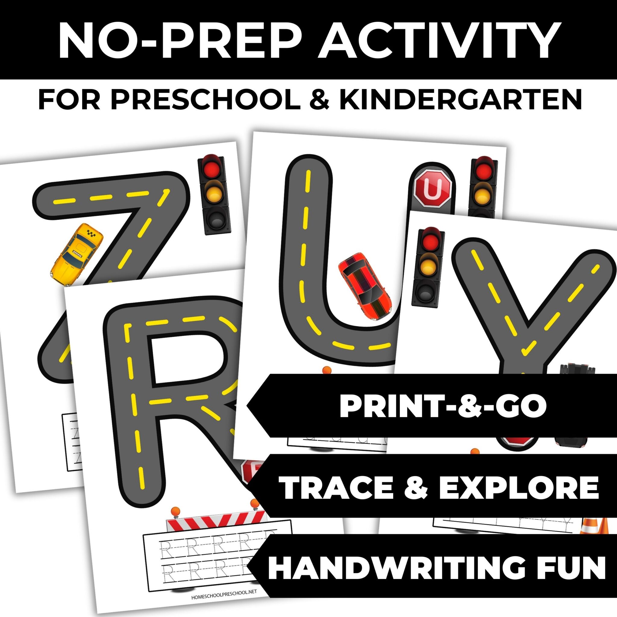 Letter Roads Alphabet Tracing Mats (A–Z) – Homeschool Preschool Shop
