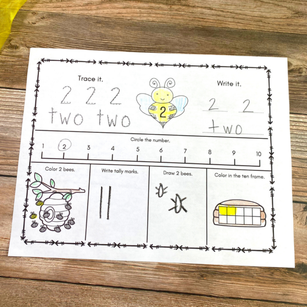 Bee Number Sense Worksheets – Homeschool Preschool Shop