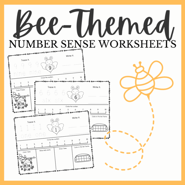 Bee Number Sense Worksheets – Homeschool Preschool Shop