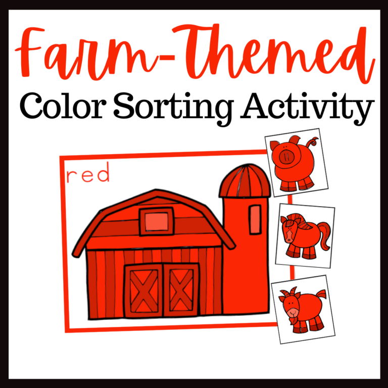 Farm Color Sorting Activity – Homeschool Preschool Shop