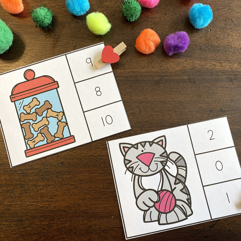 Pets Count and Clip Cards – Homeschool Preschool Shop