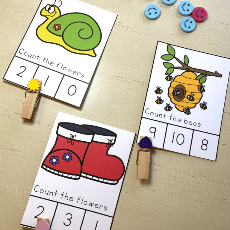 Spring Count and Clip Cards – Homeschool Preschool Shop