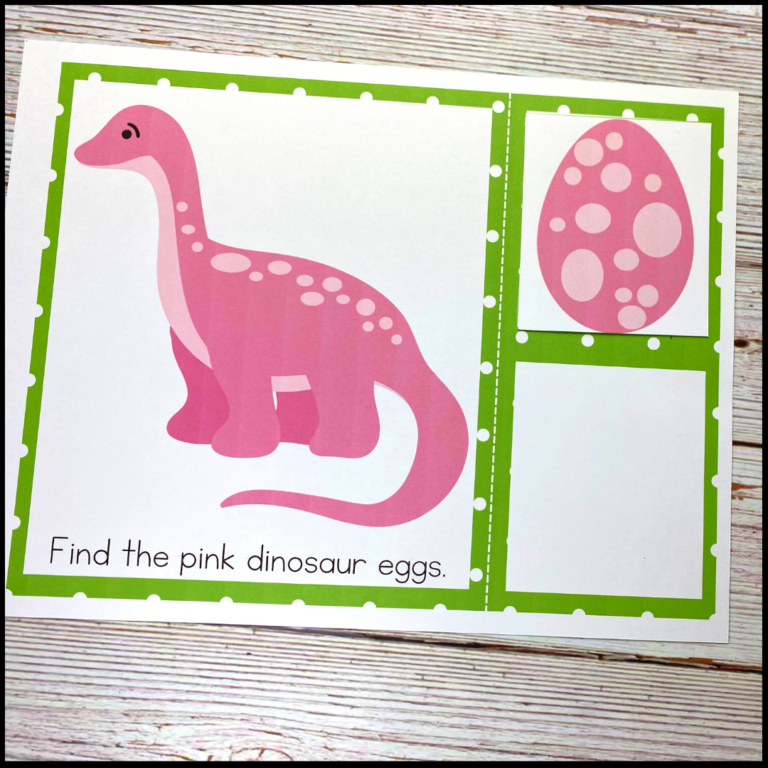 Dinosaur Color Sorting – Homeschool Preschool Shop