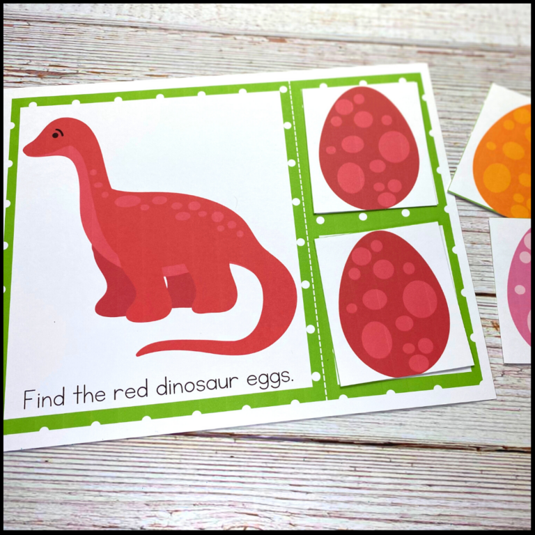 Dinosaur Color Sorting – Homeschool Preschool Shop