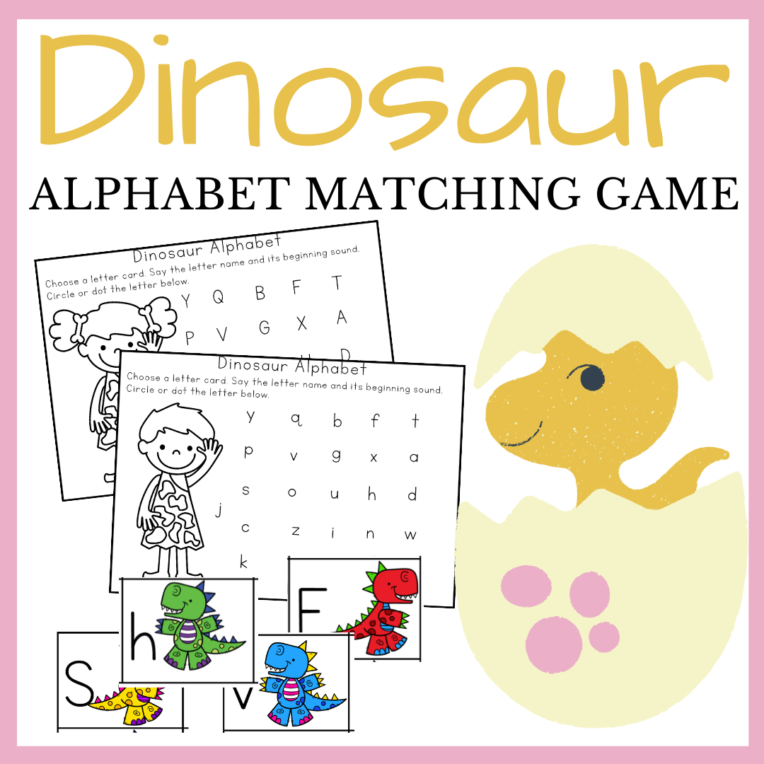 Dinosaur Letter Matching Game – Homeschool Preschool Shop