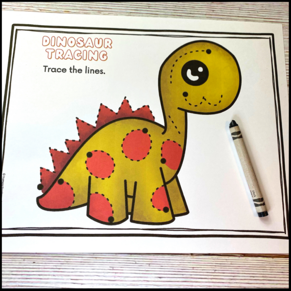 Dinosaur Tracing Worksheets – Homeschool Preschool Shop