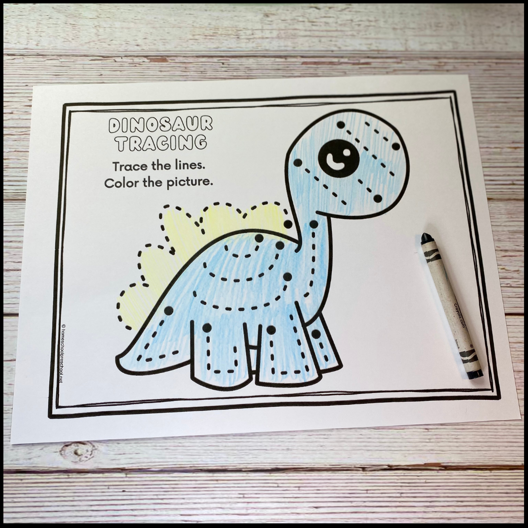 Dinosaur Tracing Worksheets – Homeschool Preschool Shop