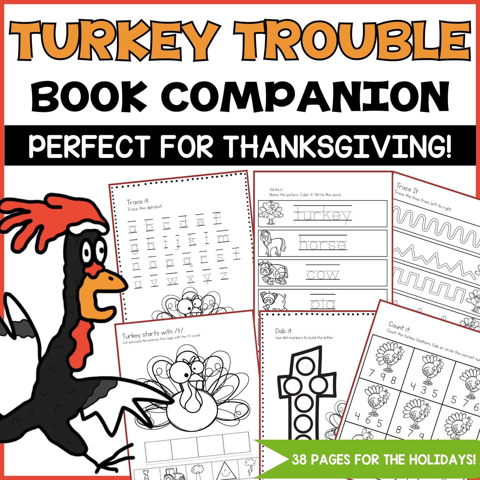 Turkey Trouble Printables – Homeschool Preschool Shop