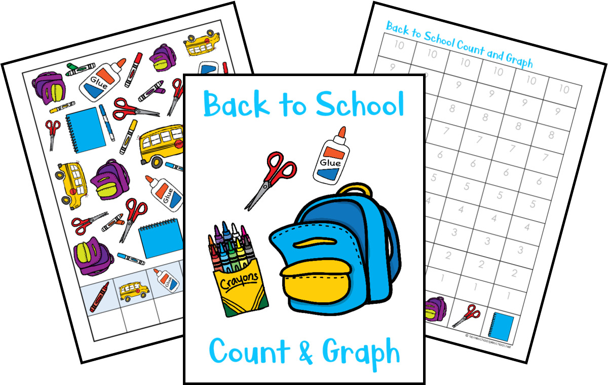 Back to School Count and Graph – Homeschool Preschool Shop