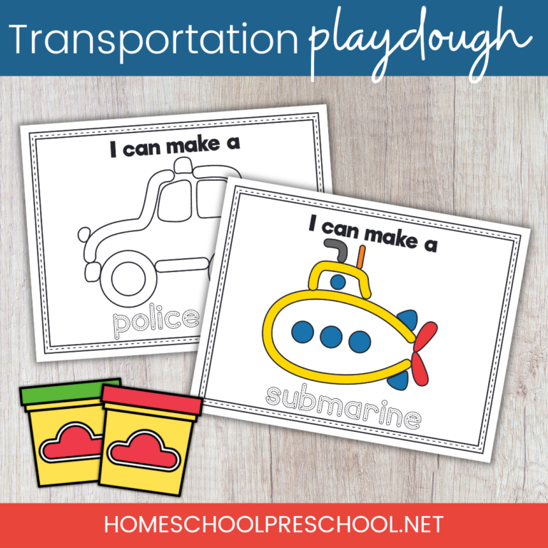 Transportation Playdough Mats – Homeschool Preschool Shop