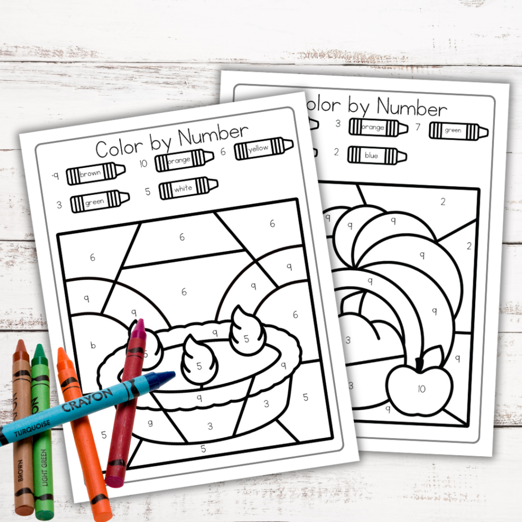 Thanksgiving Color by Number – Homeschool Preschool Shop
