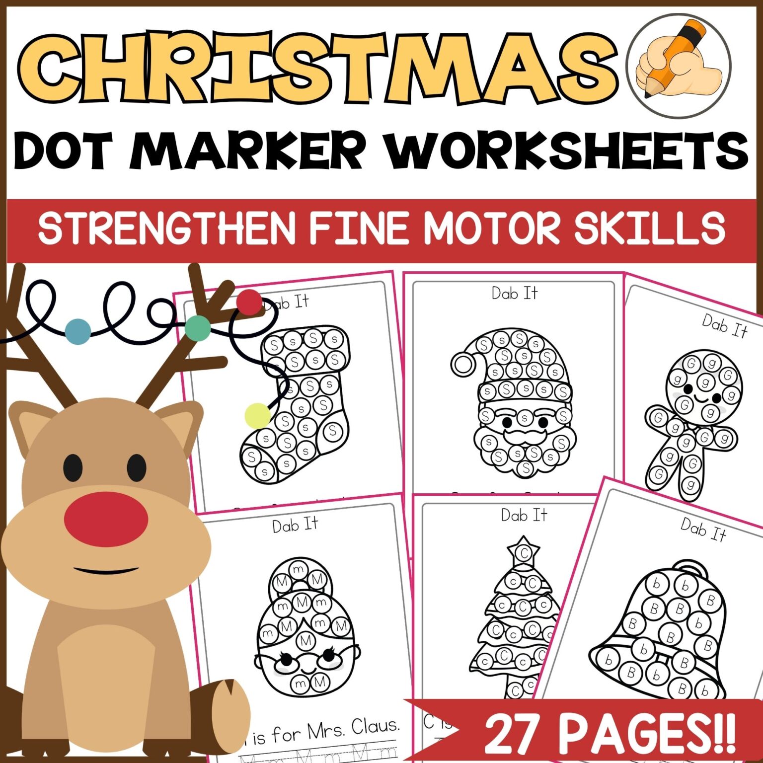 Christmas Dot Marker Worksheets – Homeschool Preschool Shop