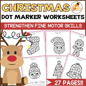Christmas Dot Marker Worksheets – Homeschool Preschool Shop