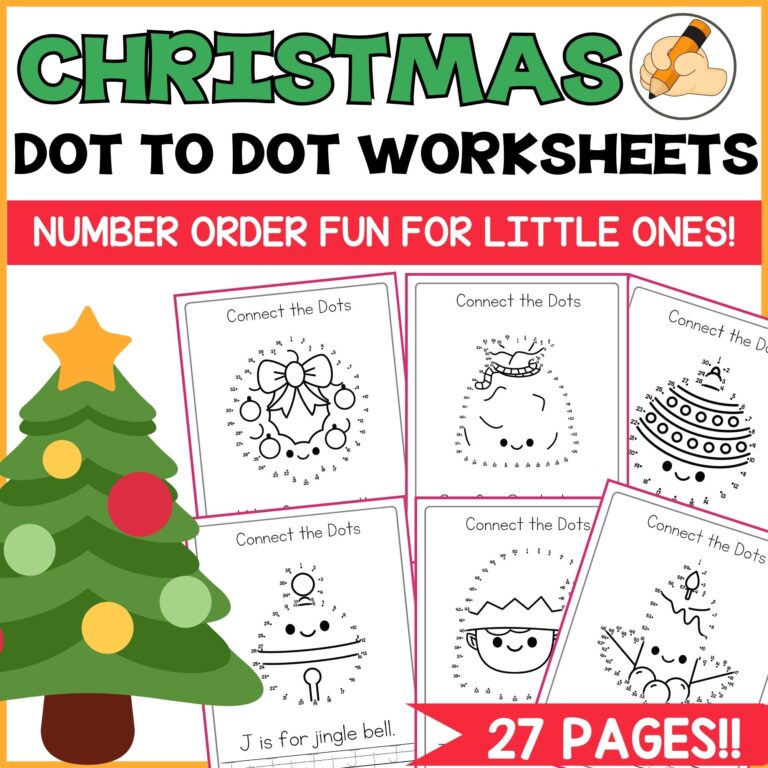 Christmas Dot to Dot Worksheets – Homeschool Preschool Shop