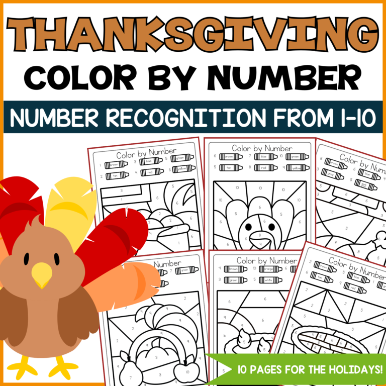 Thanksgiving Color by Number – Homeschool Preschool Shop