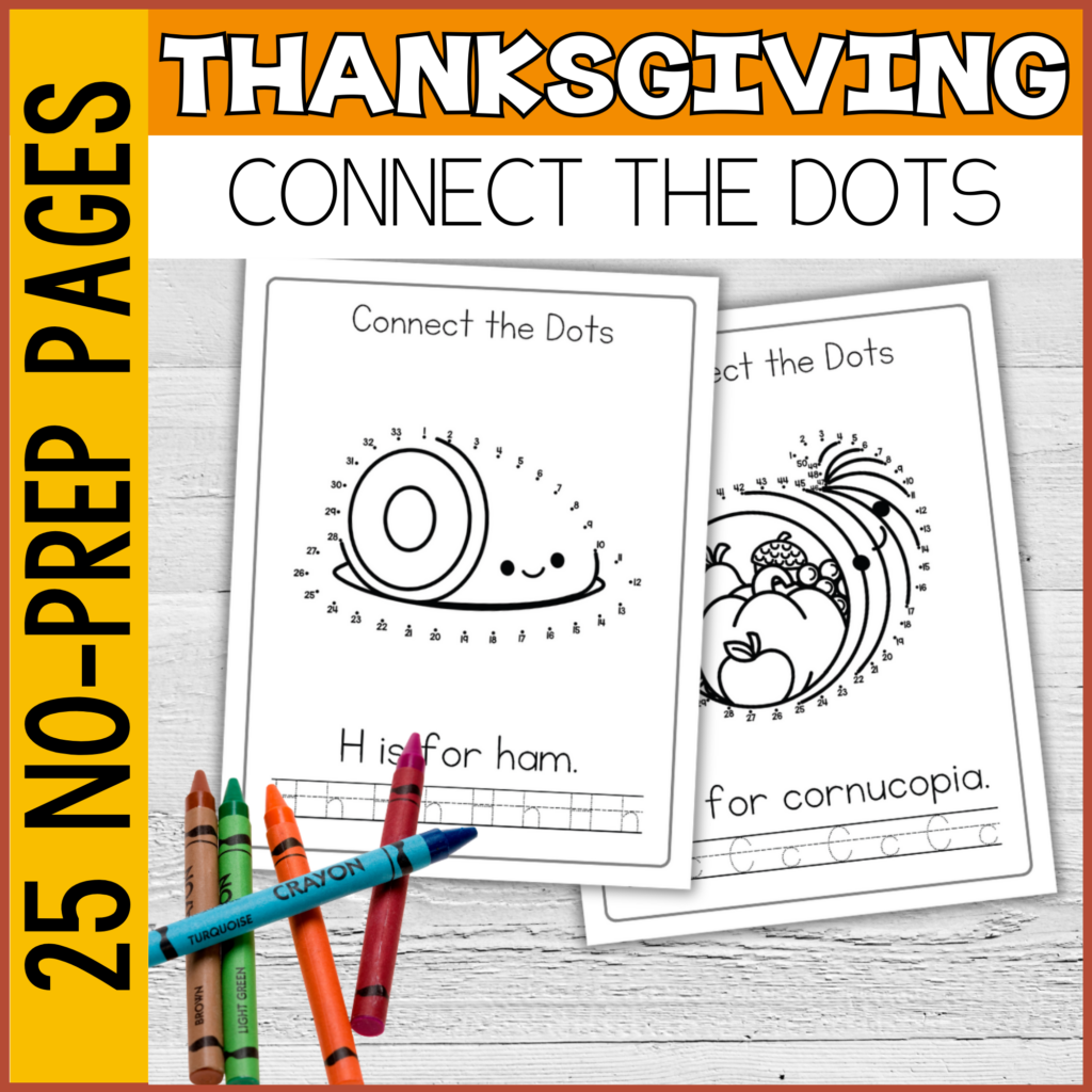 Thanksgiving Connect the Dots – Homeschool Preschool Shop