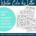 Winter Color by Letter Worksheets – Homeschool Preschool Shop