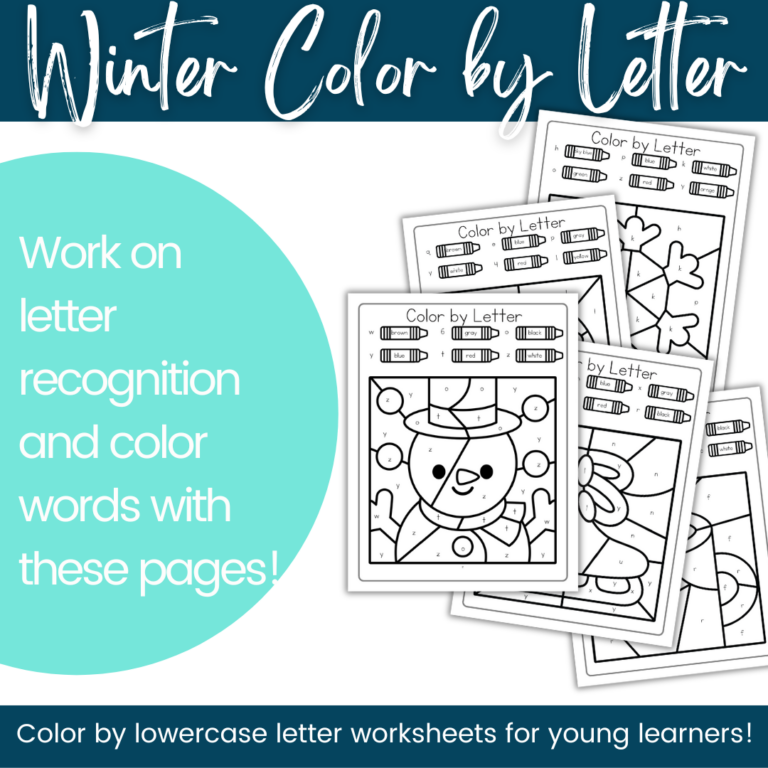 Winter Color by Letter Worksheets – Homeschool Preschool Shop