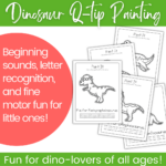 Dinosaur Q-Tip Painting – Homeschool Preschool Shop