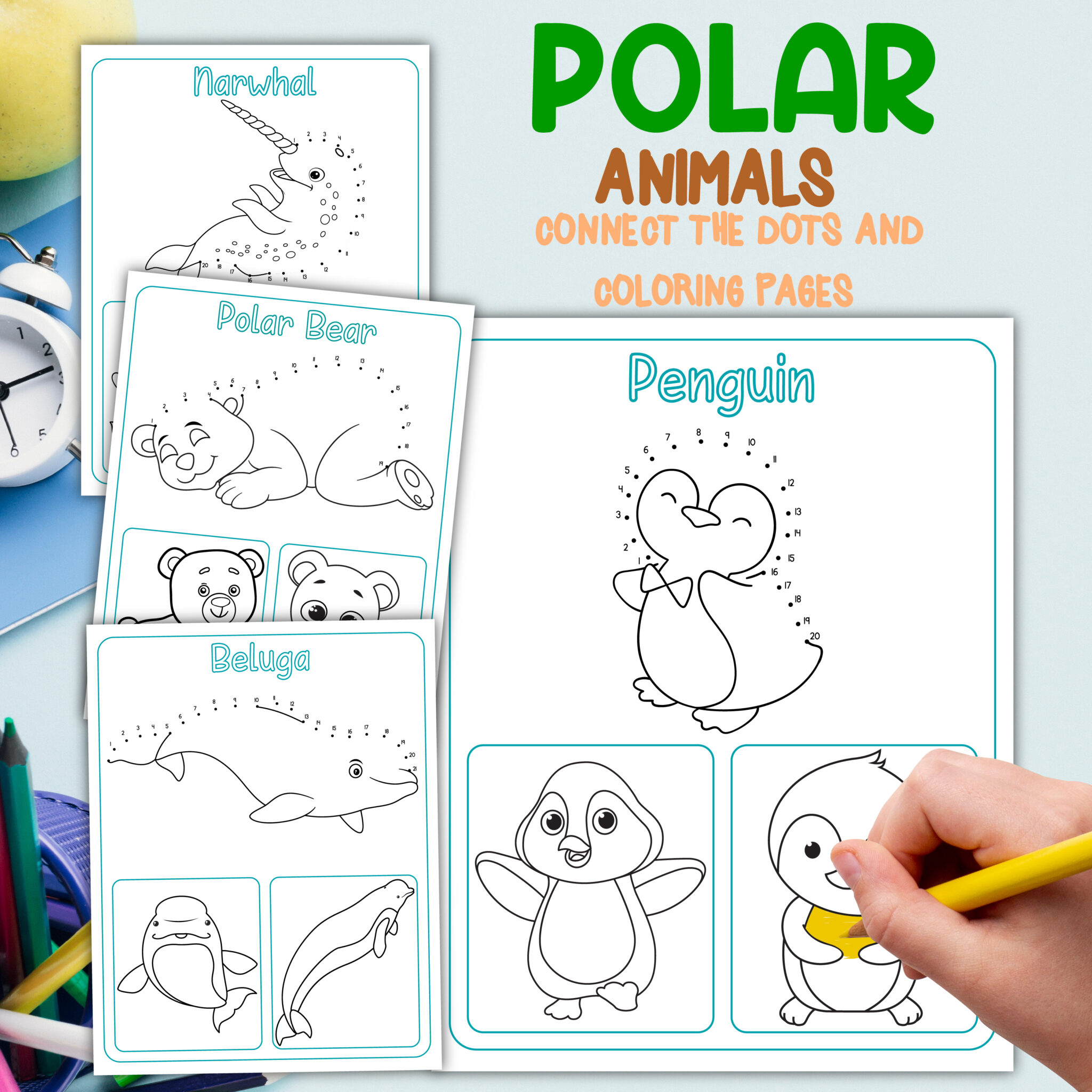 Winter Animals Dot to Dots – Homeschool Preschool Shop