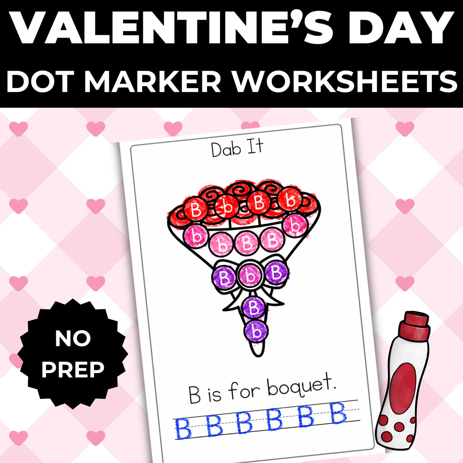 Valentine Dot Marker Worksheets – Homeschool Preschool Shop