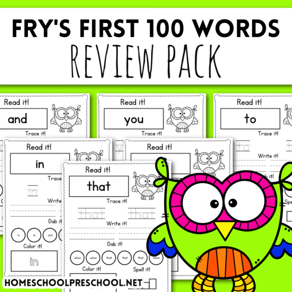 Fry’s First 100 Words Review – Homeschool Preschool Shop