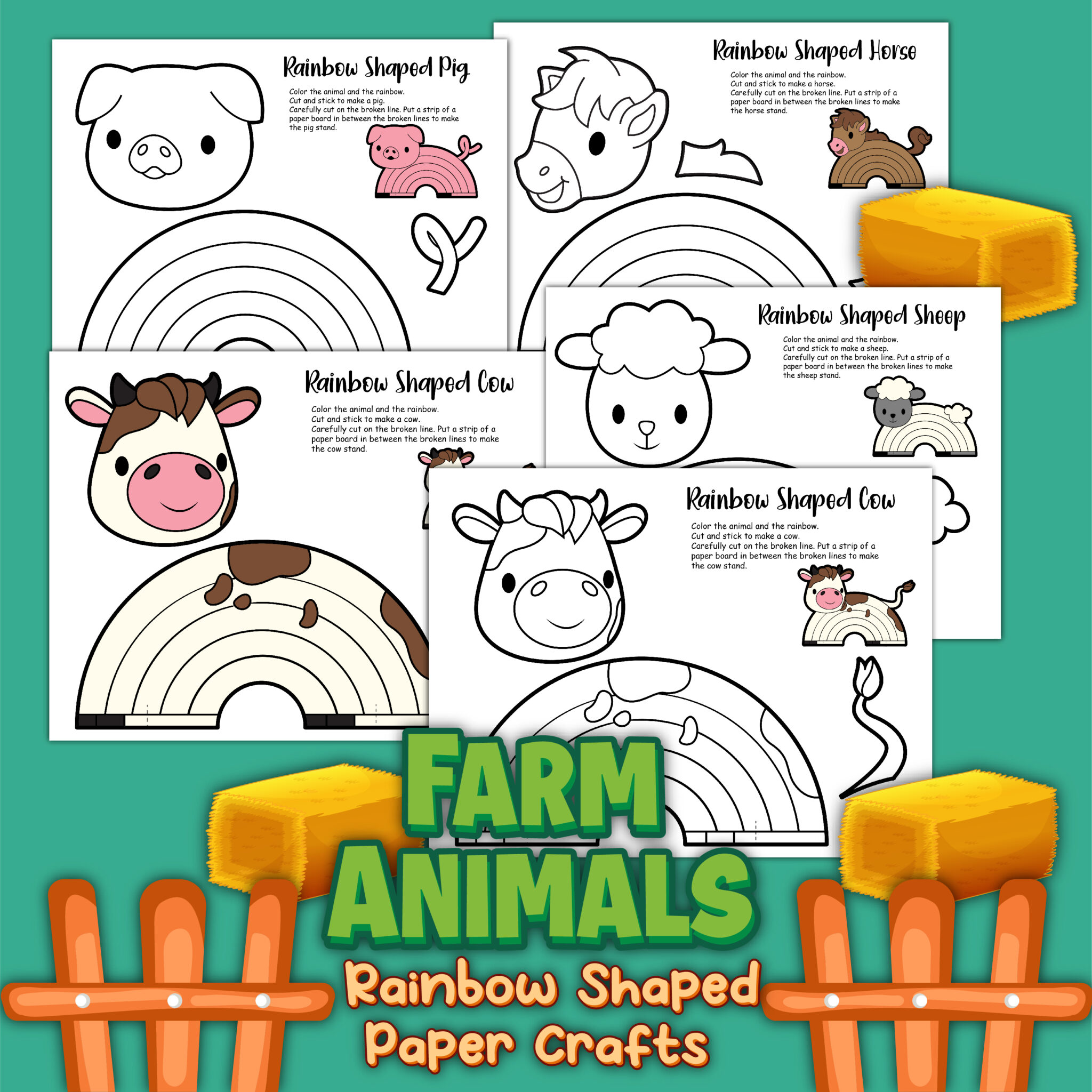 Farm Animals Craft Templates – Homeschool Preschool Shop