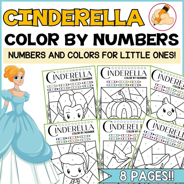 Cinderella Color By Number Worksheets – Homeschool Preschool Shop