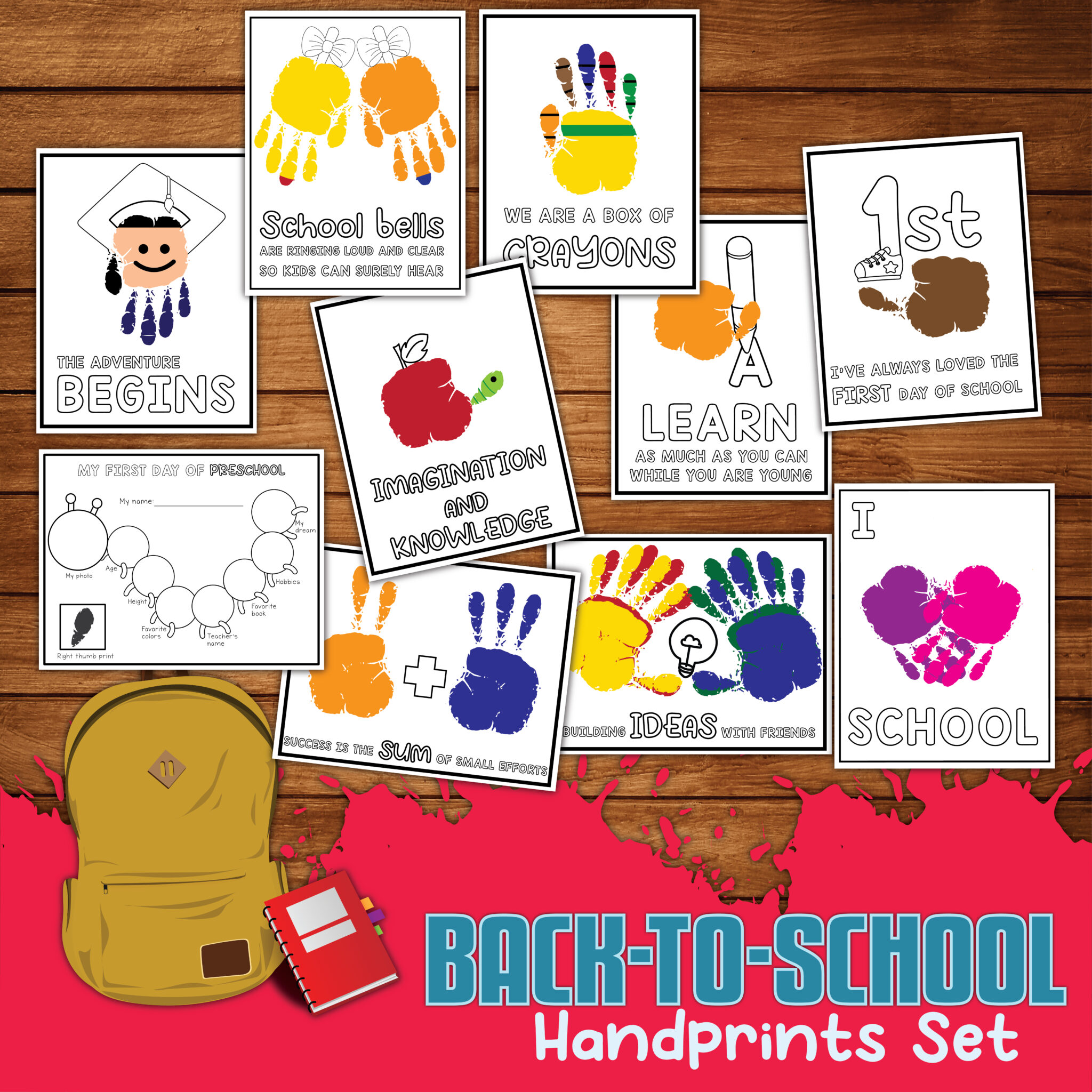 Back to School Handprints – Homeschool Preschool Shop
