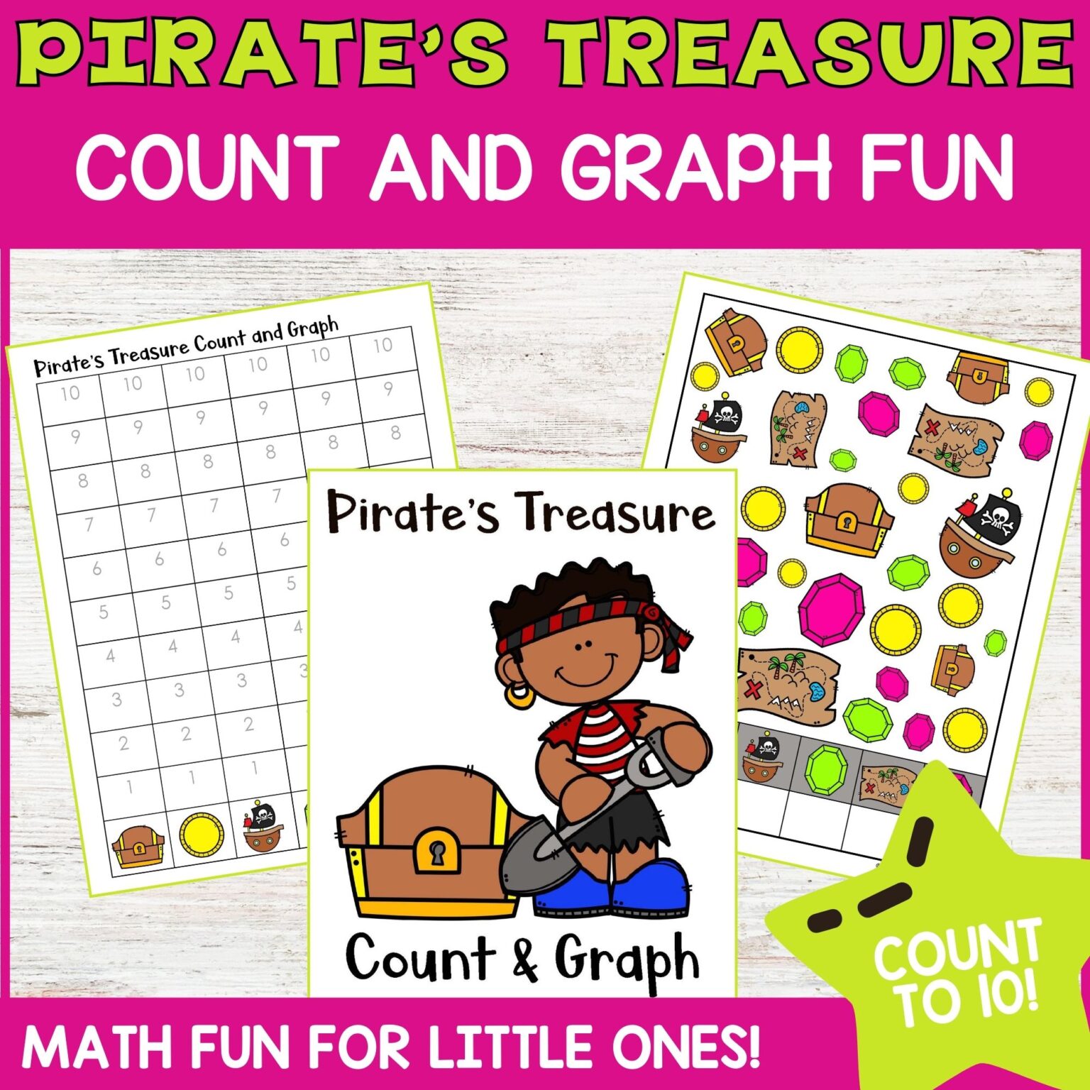 Pirate Count and Graph – Homeschool Preschool Shop