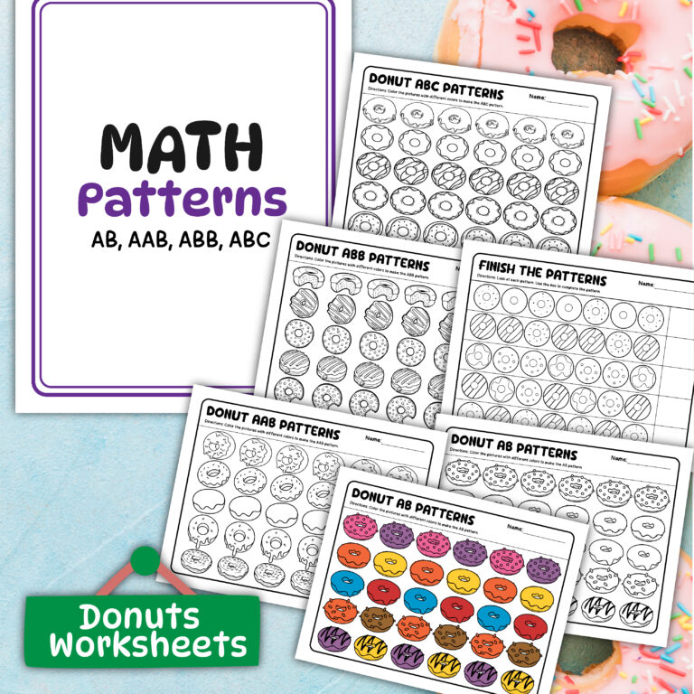 Donut Pattern Worksheets – Homeschool Preschool Shop