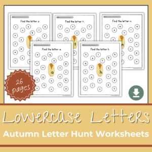 Autumn Lowercase Letter Find – Homeschool Preschool Shop