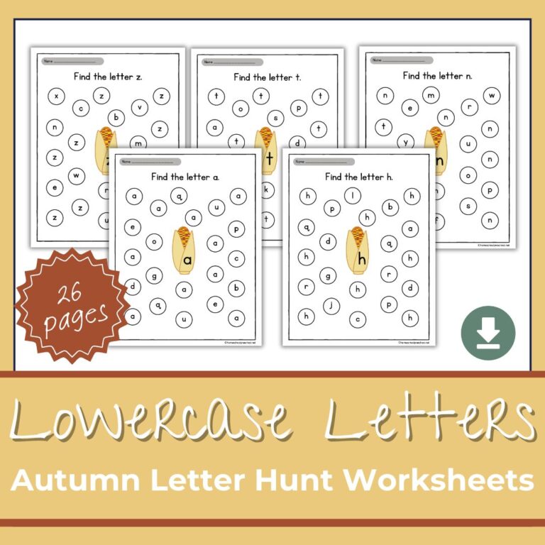 Autumn Lowercase Letter Find – Homeschool Preschool Shop