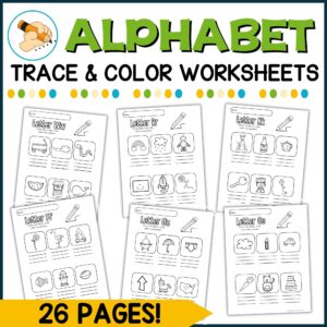 Alphabet Trace and Color Worksheets – Homeschool Preschool Shop