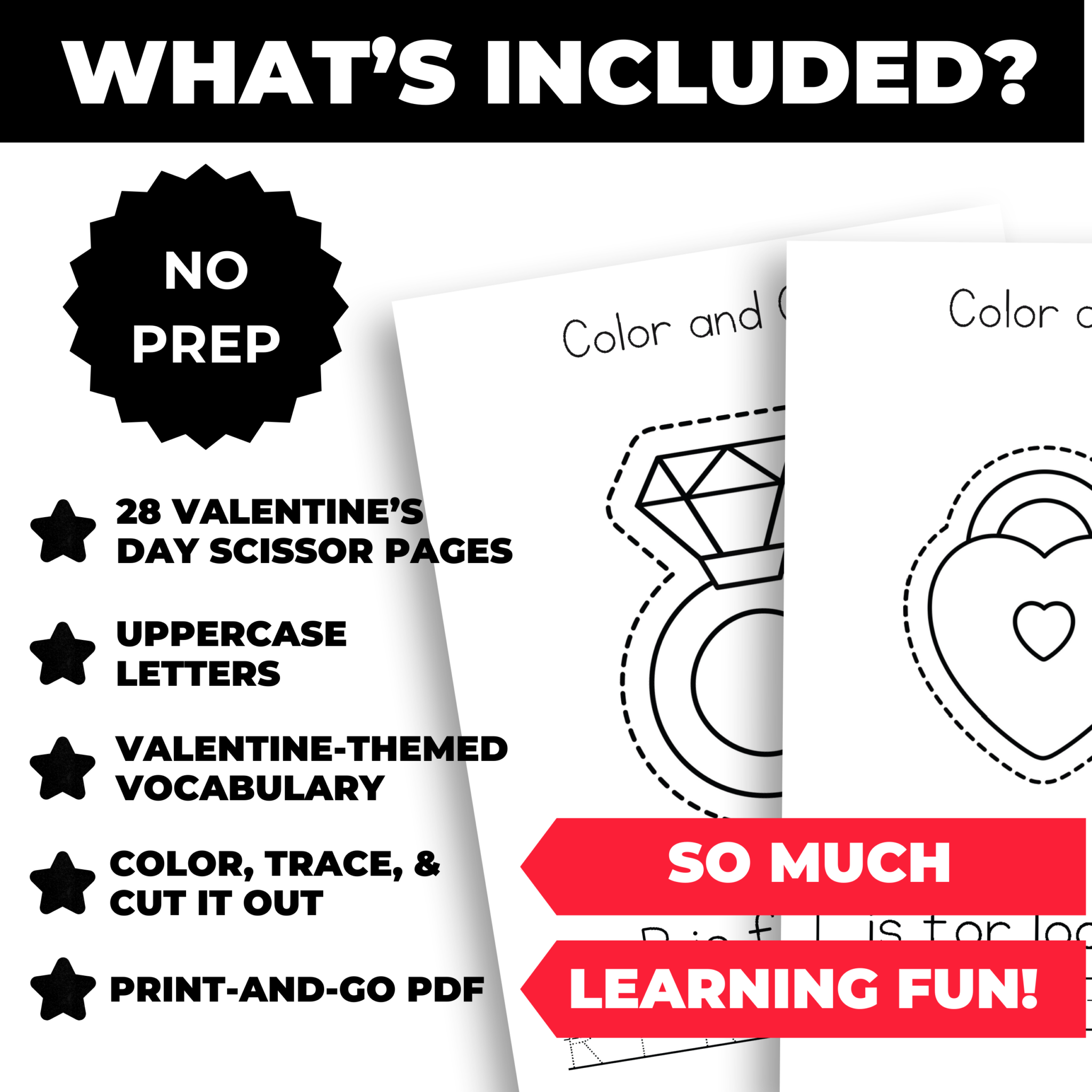 Valentine’s Day Scissor Cutting Practice – Homeschool Preschool Shop